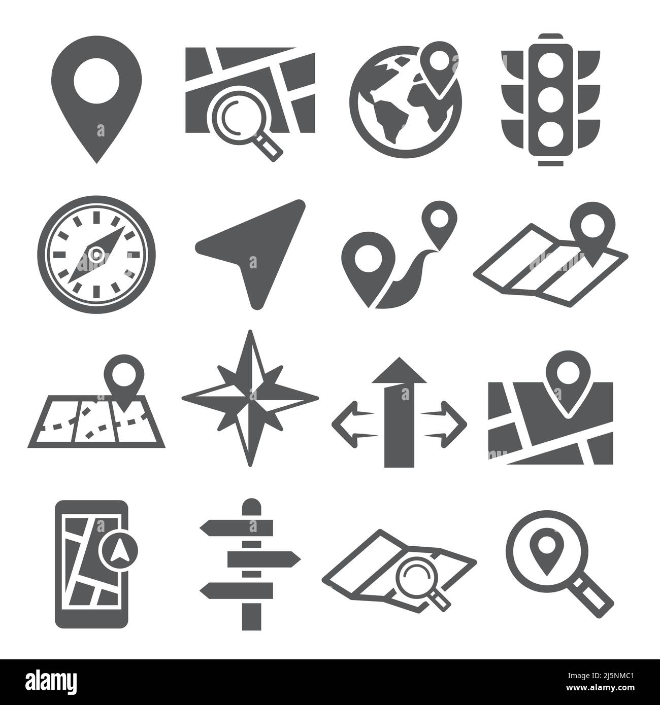 Navigation icons set on white background Stock Vector Image & Art - Alamy