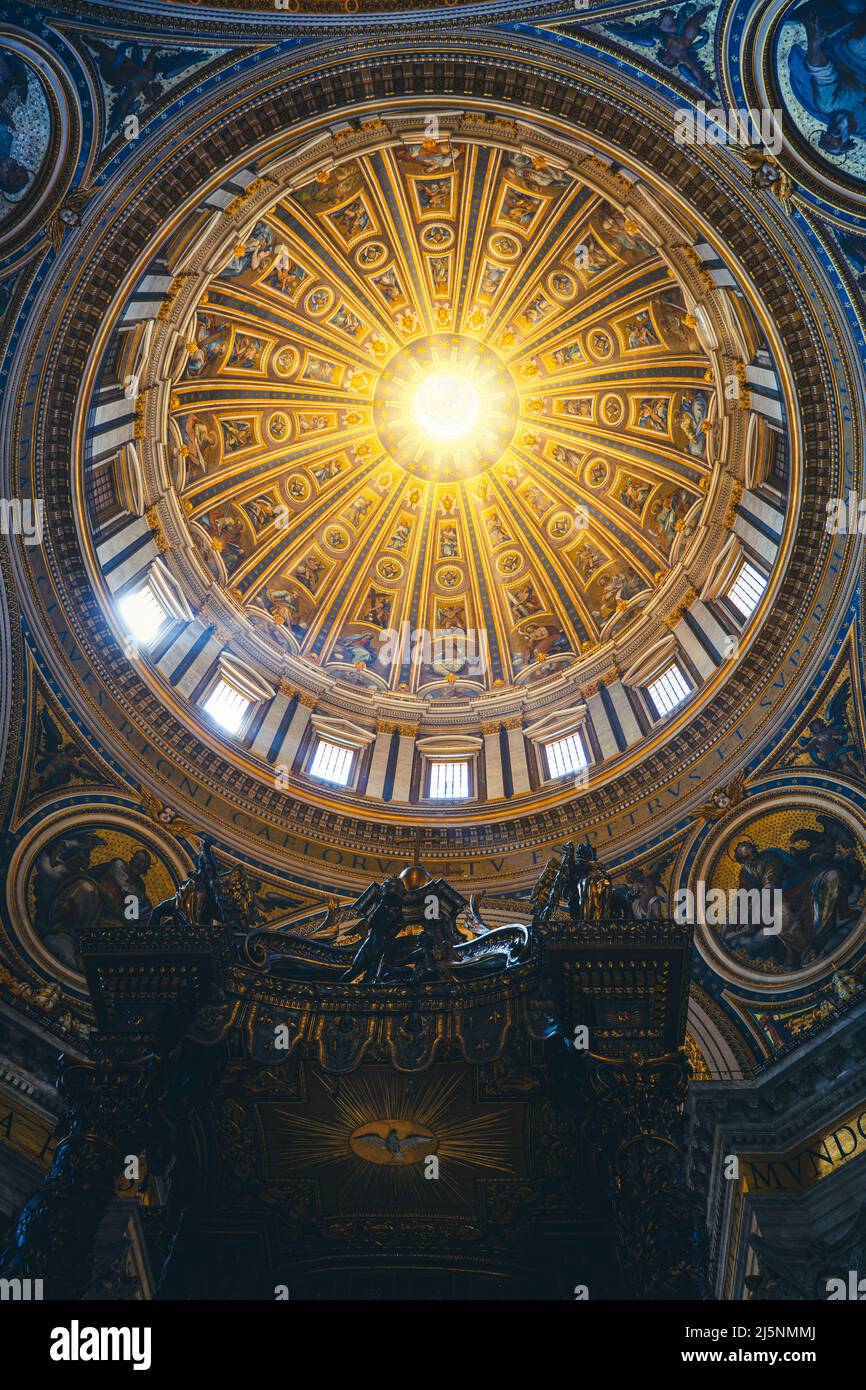 Monumental dome in the Papal Basilica of Saint Peter in Vatican City ...