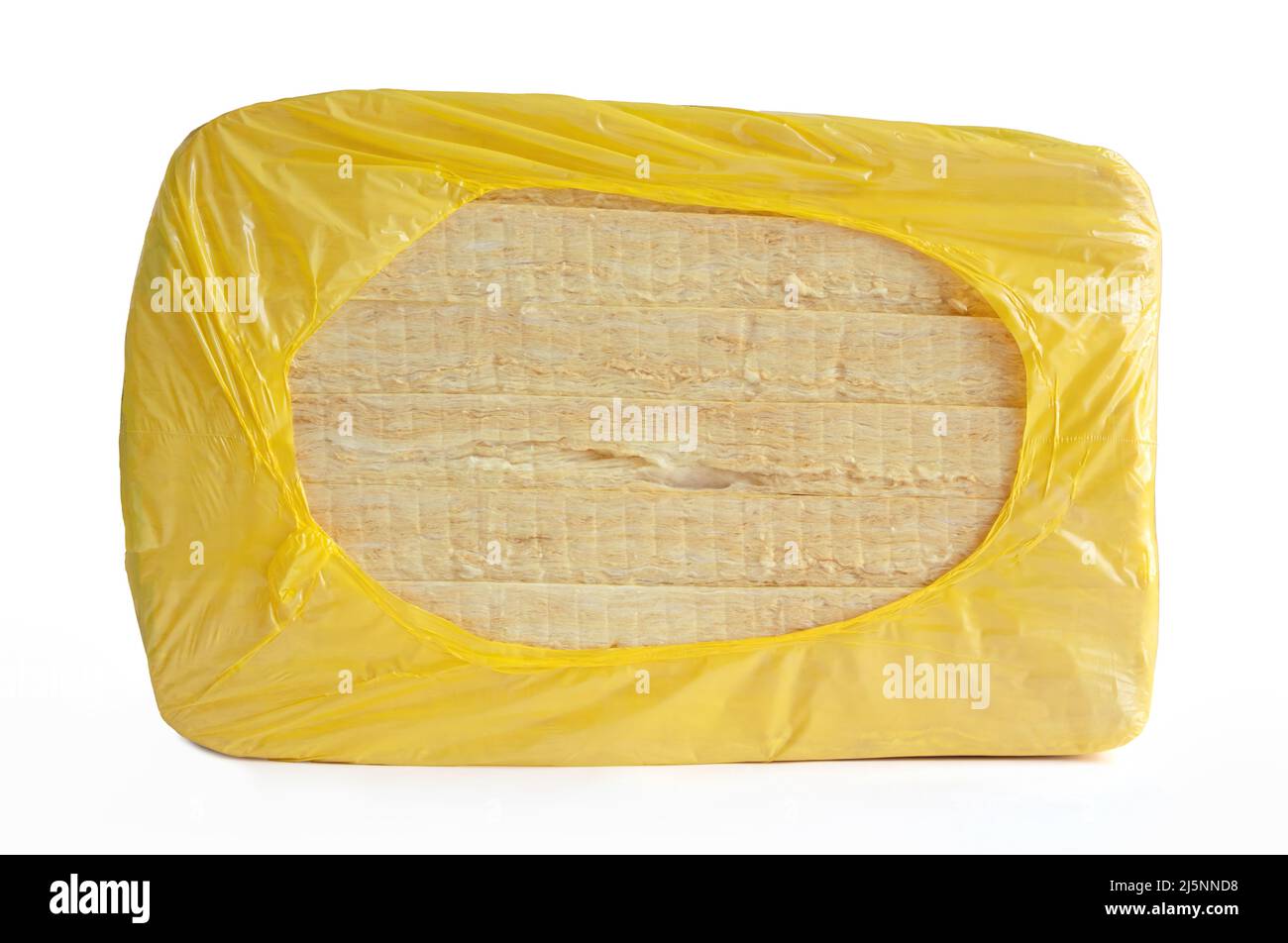 Yellow thermal isolation material, isolated on white background Stock ...