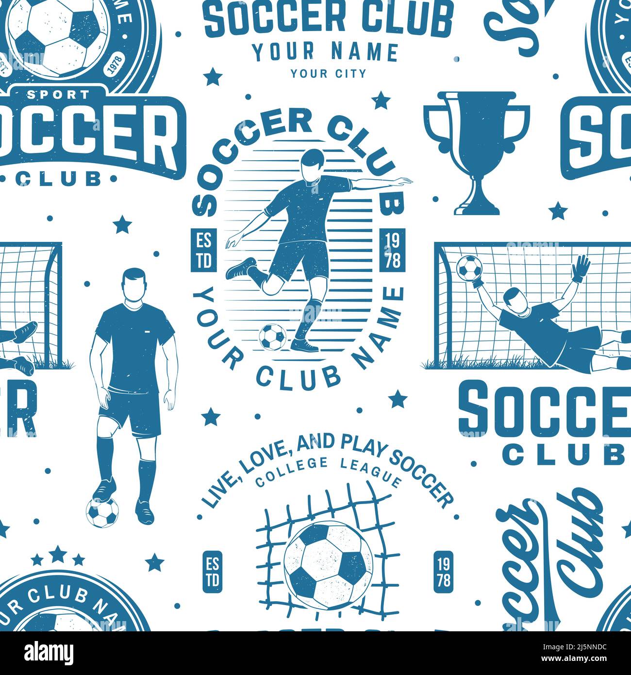 Soccer, football club seamless pattern. Vector illustration. For ...