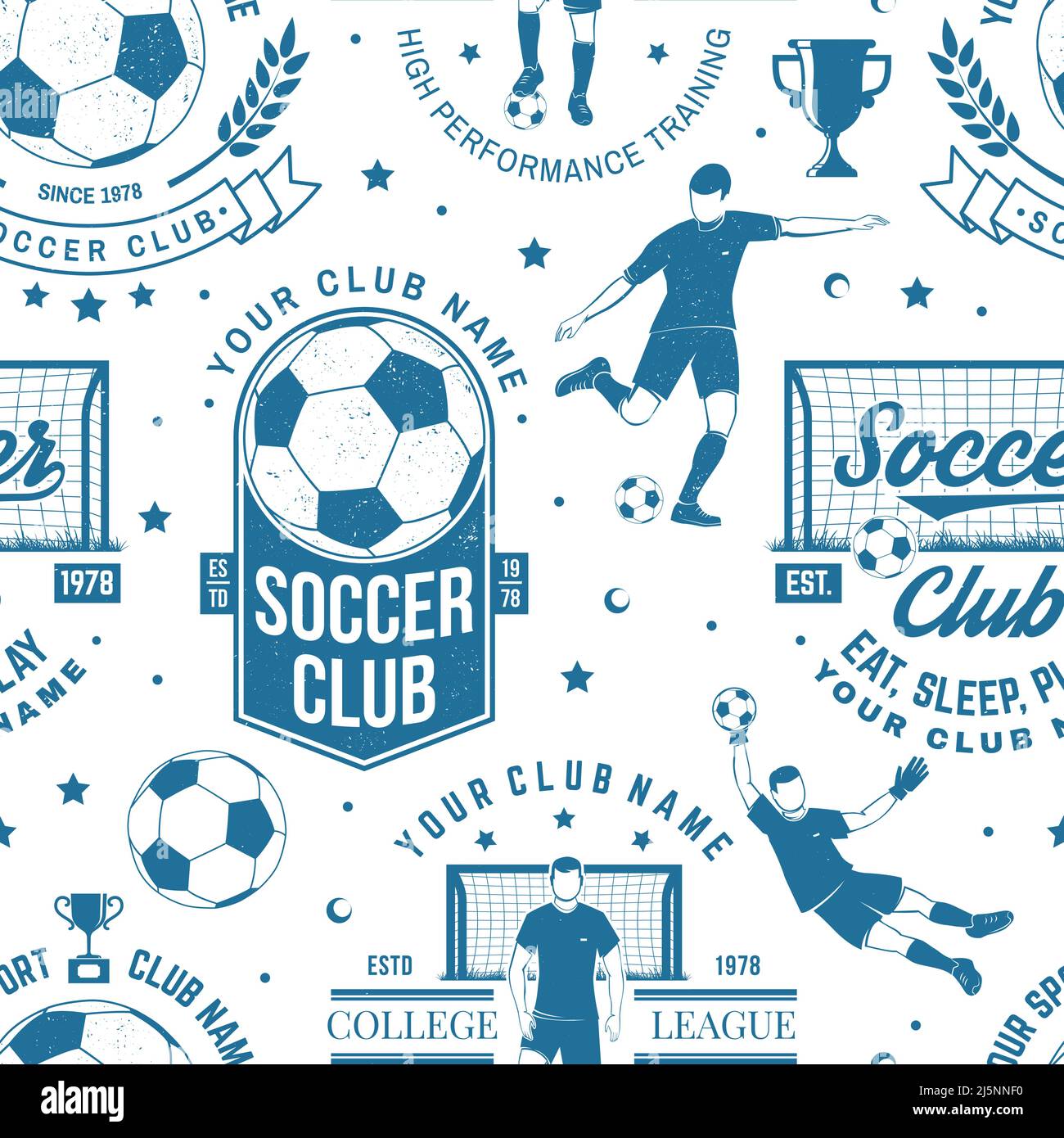 Soccer, football club seamless pattern. Vector illustration. For ...