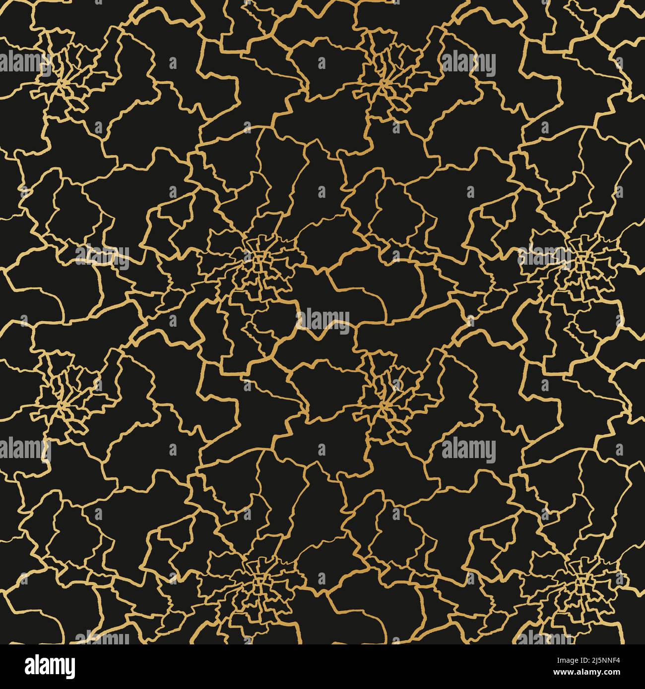 kintsugi art seamless pattern with gold thin lines and abstract shards ...