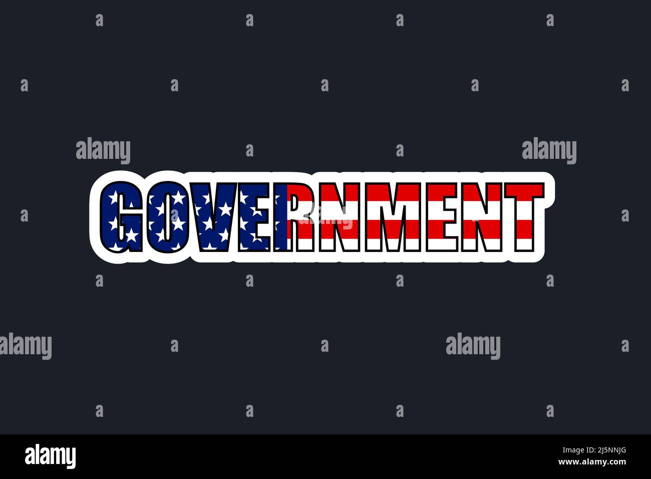word Government american flag colors, election vote emblem badge ...