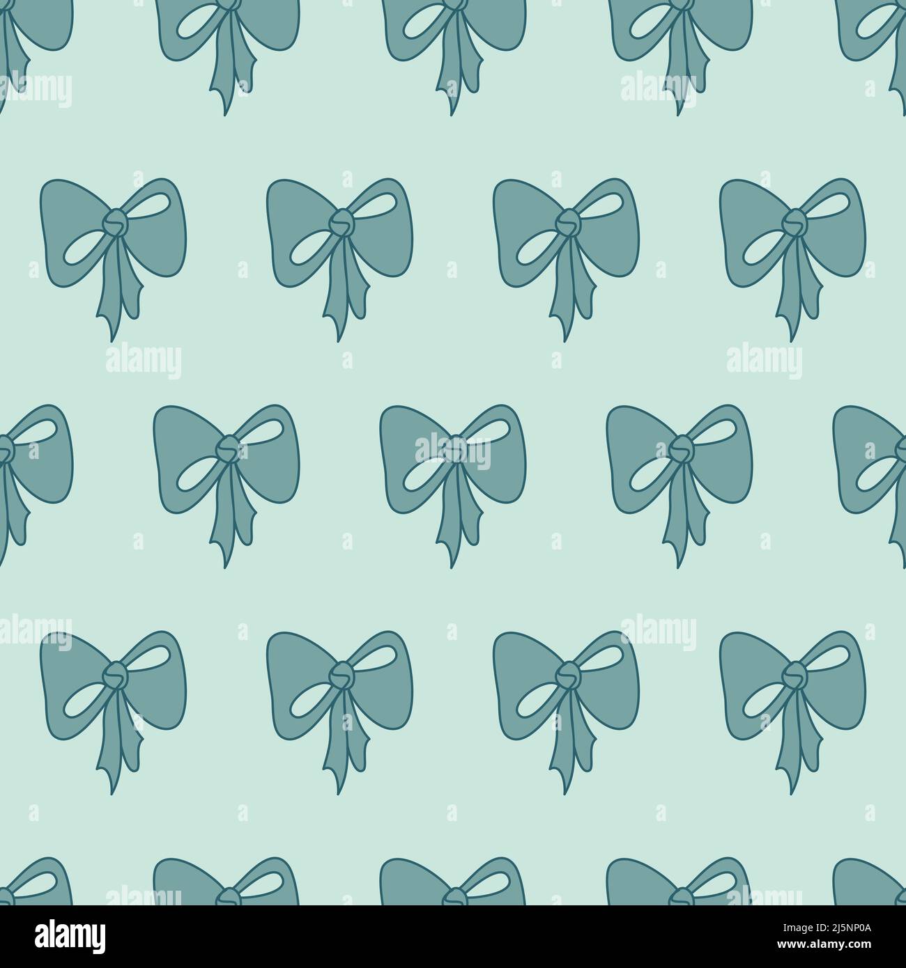 Pretty blue seamless pattern with a bow for textile and packaging ...