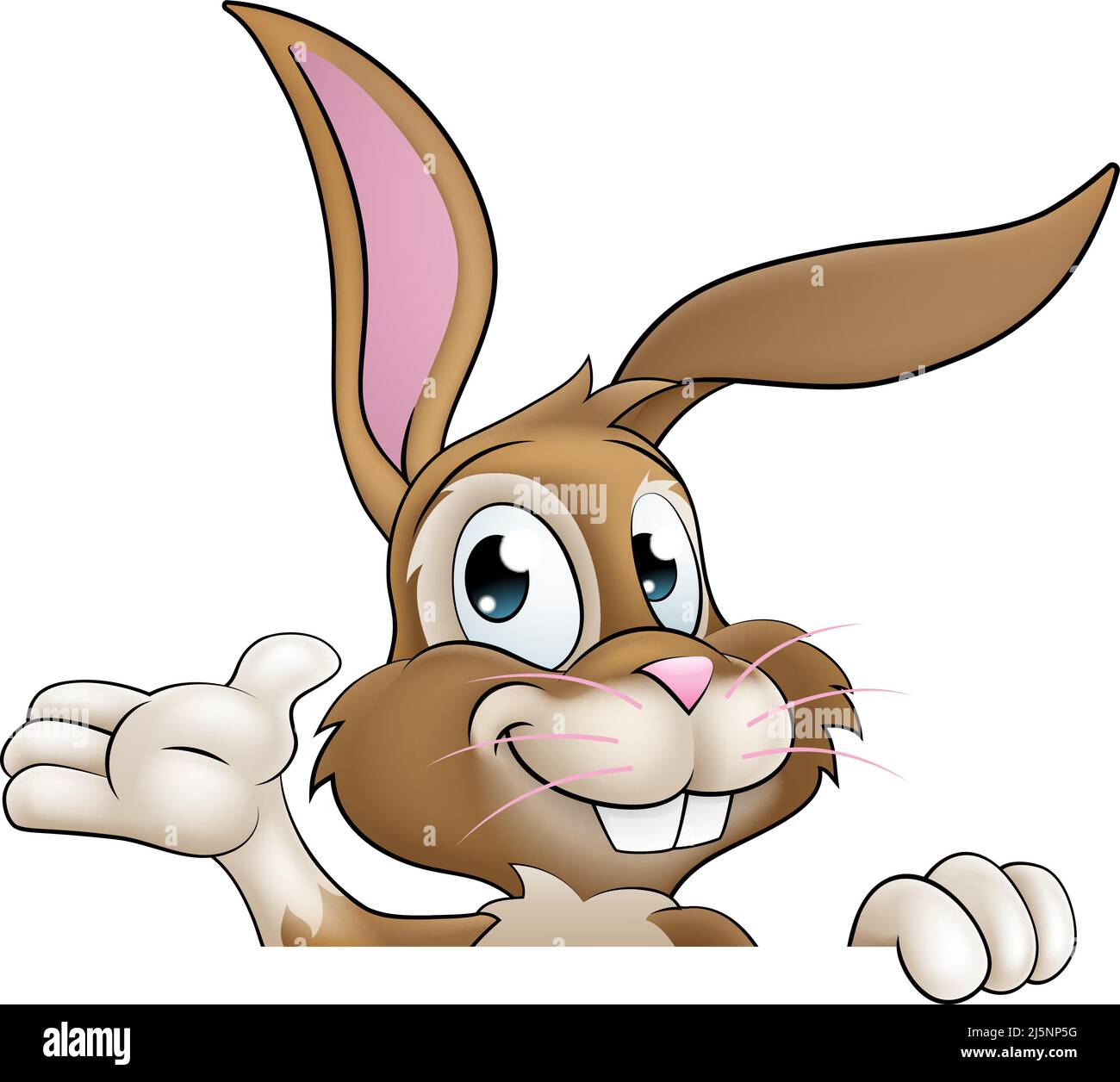 Easter Bunny Rabbit Cartoon Character Peeking Sign Stock Vector Image ...