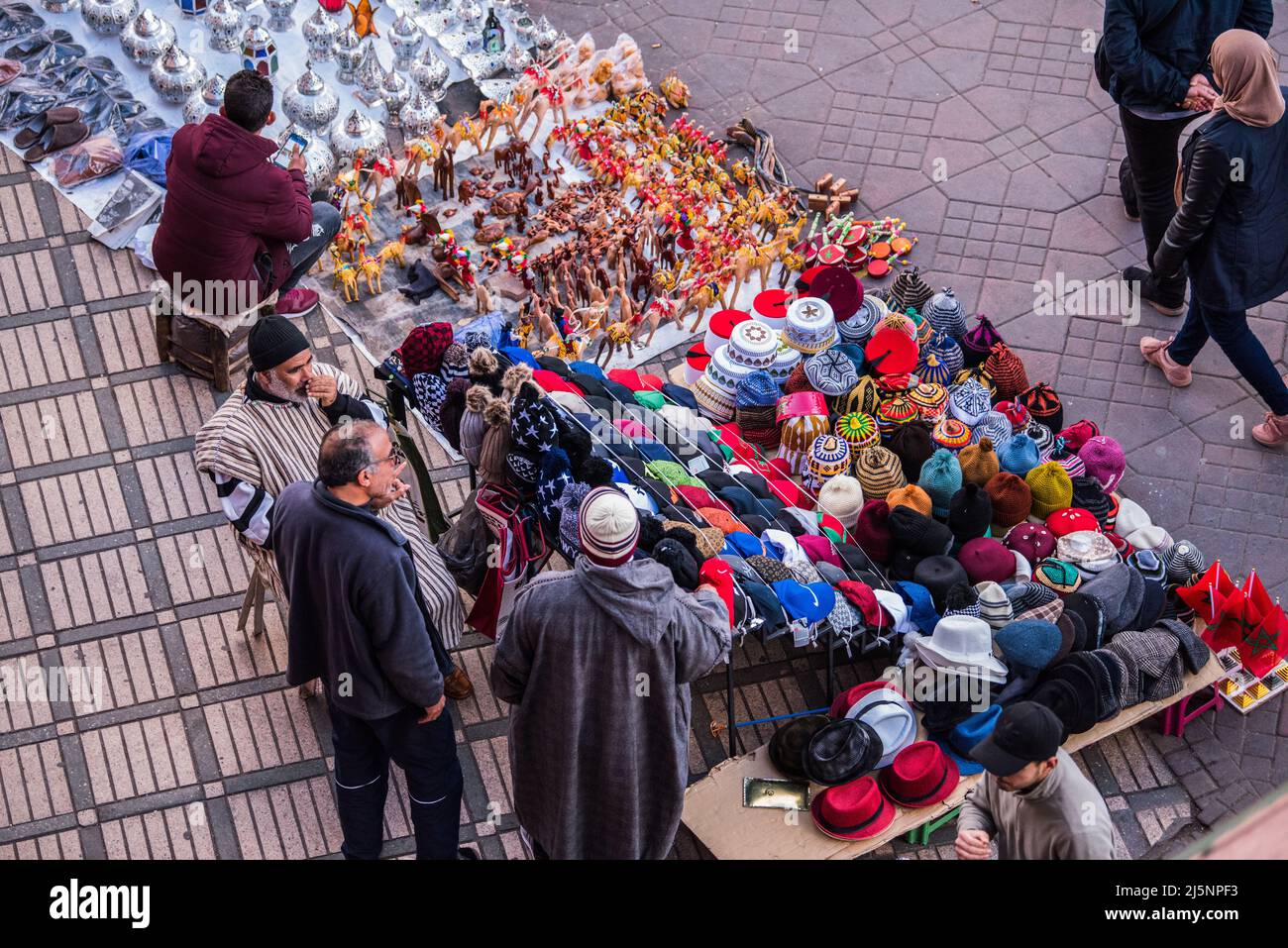 Marrakesh, Morocco-February 28,2020:A typical street in the ancient ...