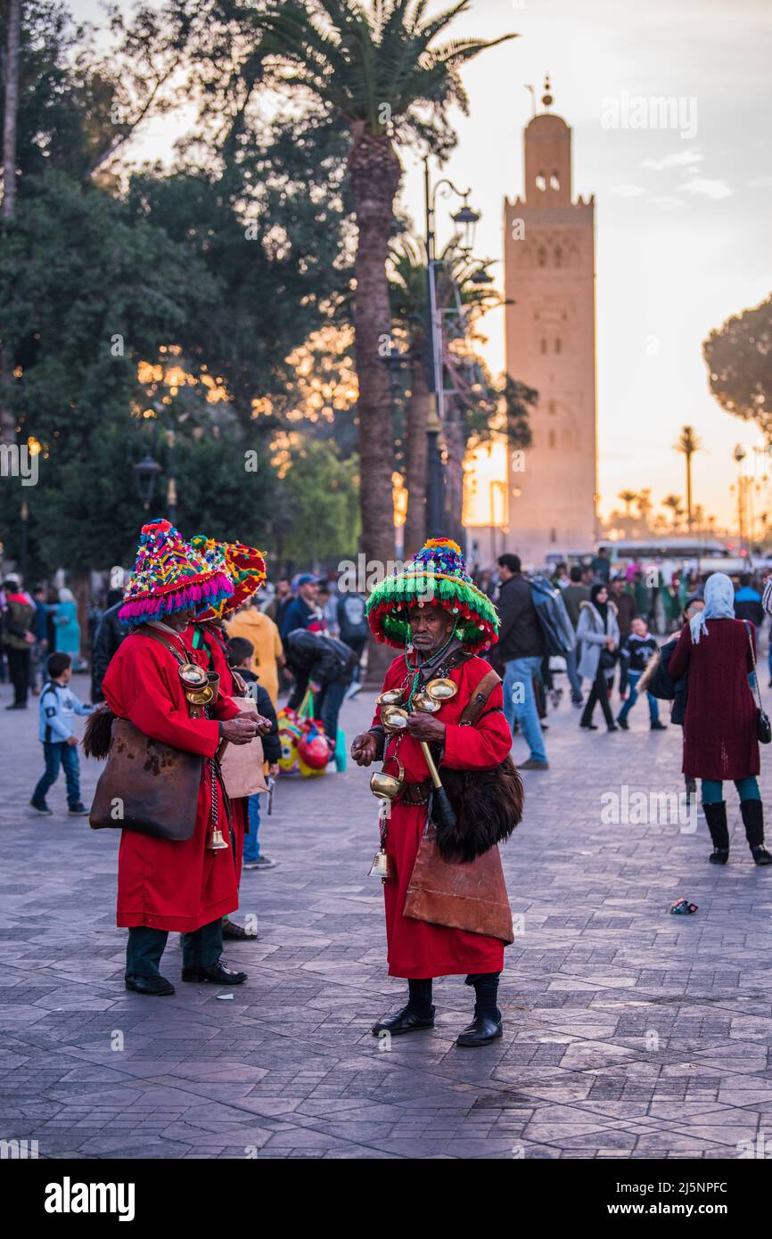 Marrakesh, Morocco-February 28,2020:A typical street in the ancient ...