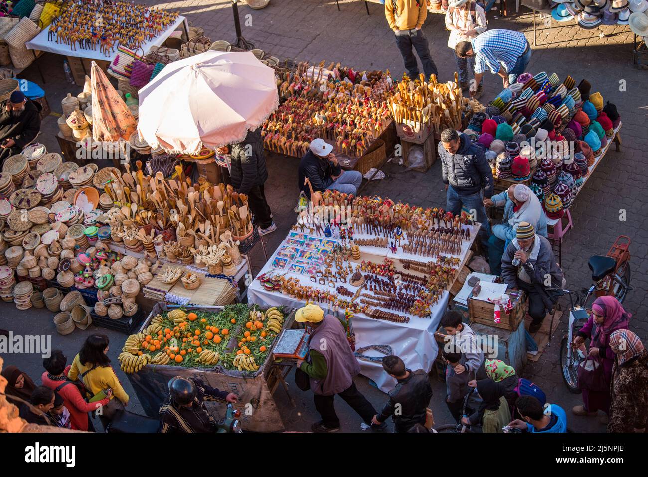 Marrakesh, Morocco-February 28,2020:A typical street in the ancient ...