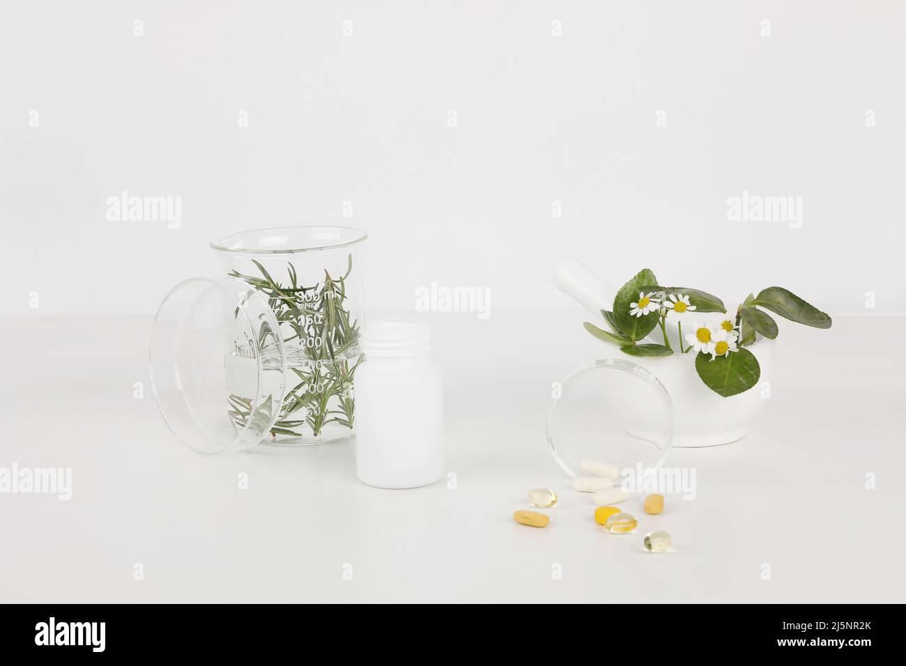 a study of medicine, white background, medical creative concept photo ...