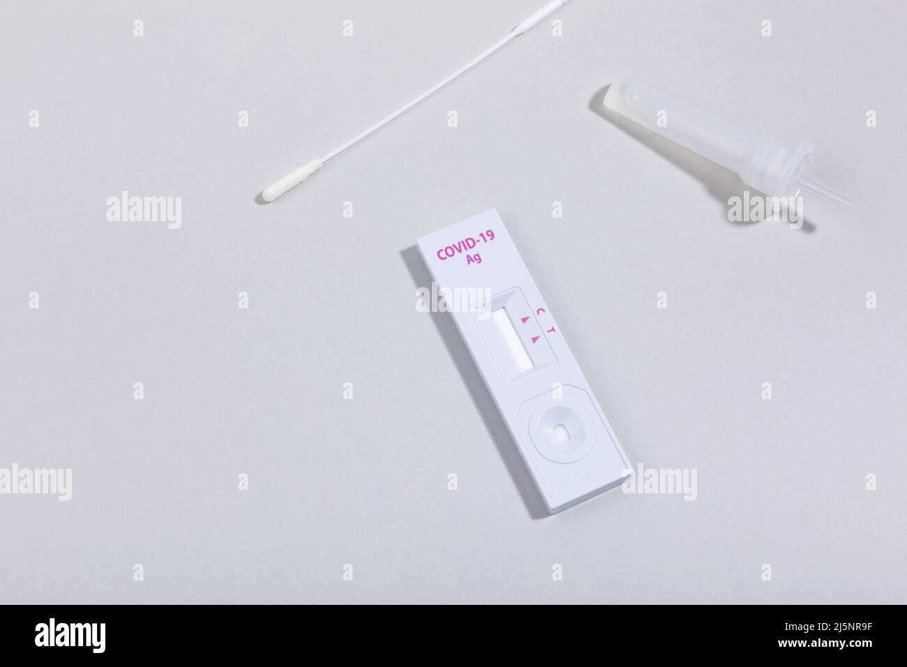 covid virus test kit, white background Stock Photo - Alamy