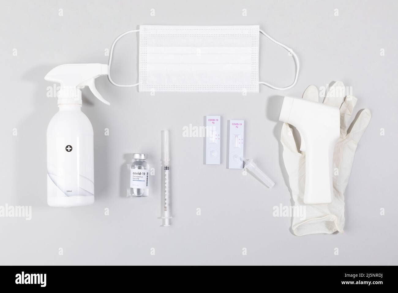 covid virus self testing kit and medical objects Stock Photo - Alamy