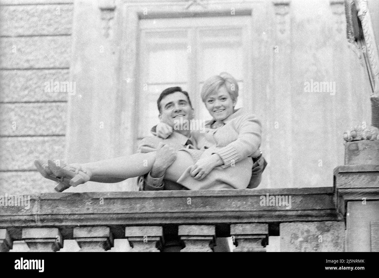 Rita Pavone with her husband Teddy Reno during their honeymoon in ...