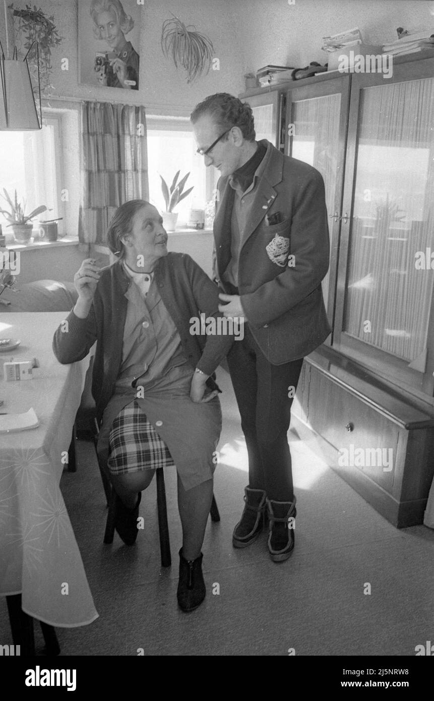 On February 21, 1965, the rope attendant Josef Rimmel propped up on the ...