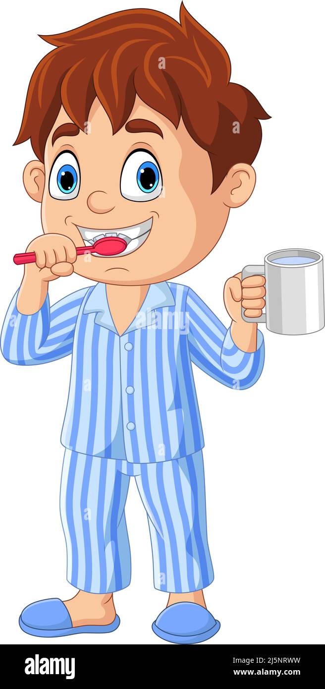 Guy Brushing Teeth Cartoon