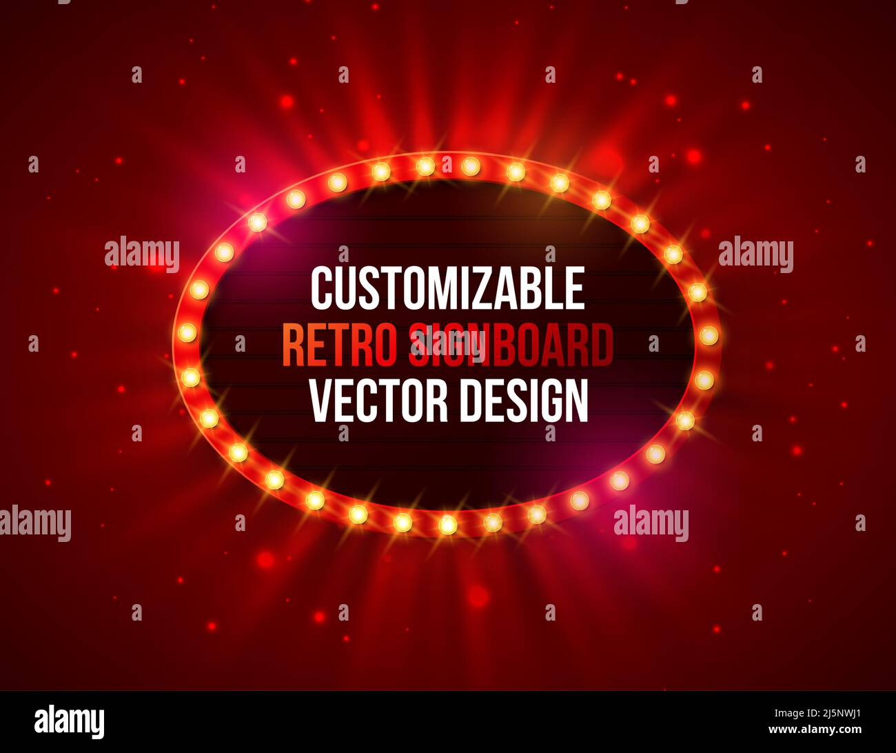 Vector Retro Billboard or Lightbox Illustration with Customizable ...