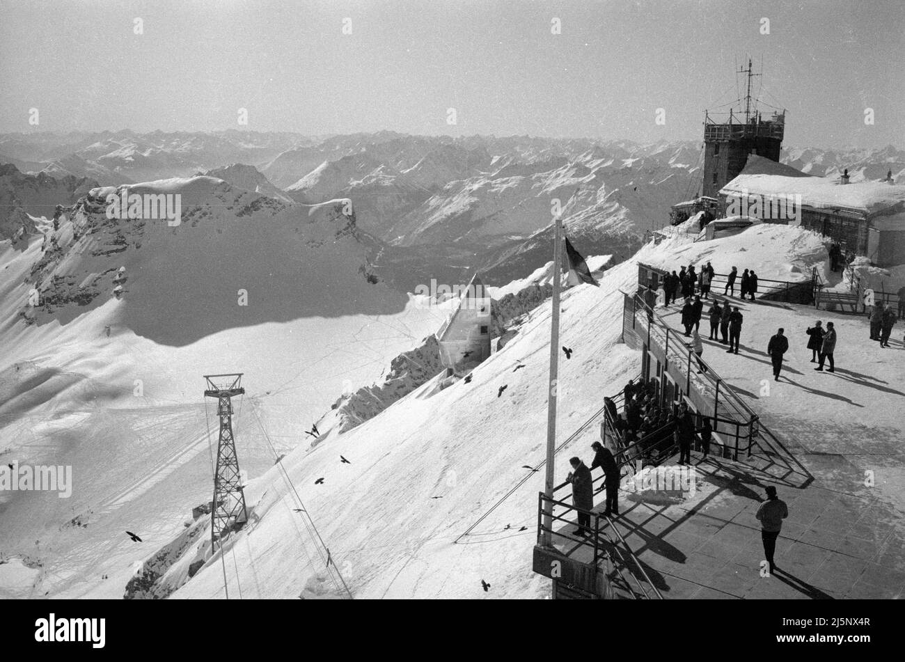 On February 21, 1965, the rope attendant Josef Rimmel propped up on the ...