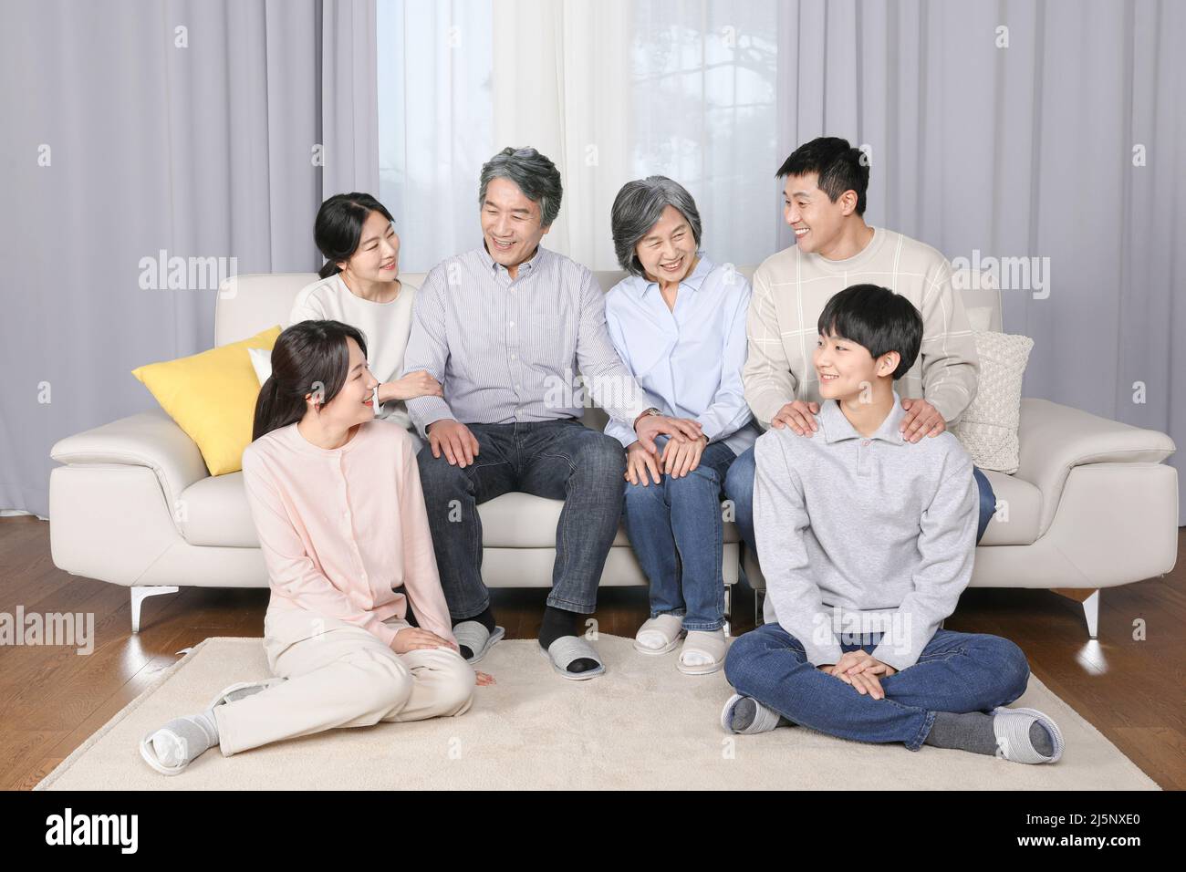 Asian Korean Family Talking to each other face to face Stock Photo - Alamy