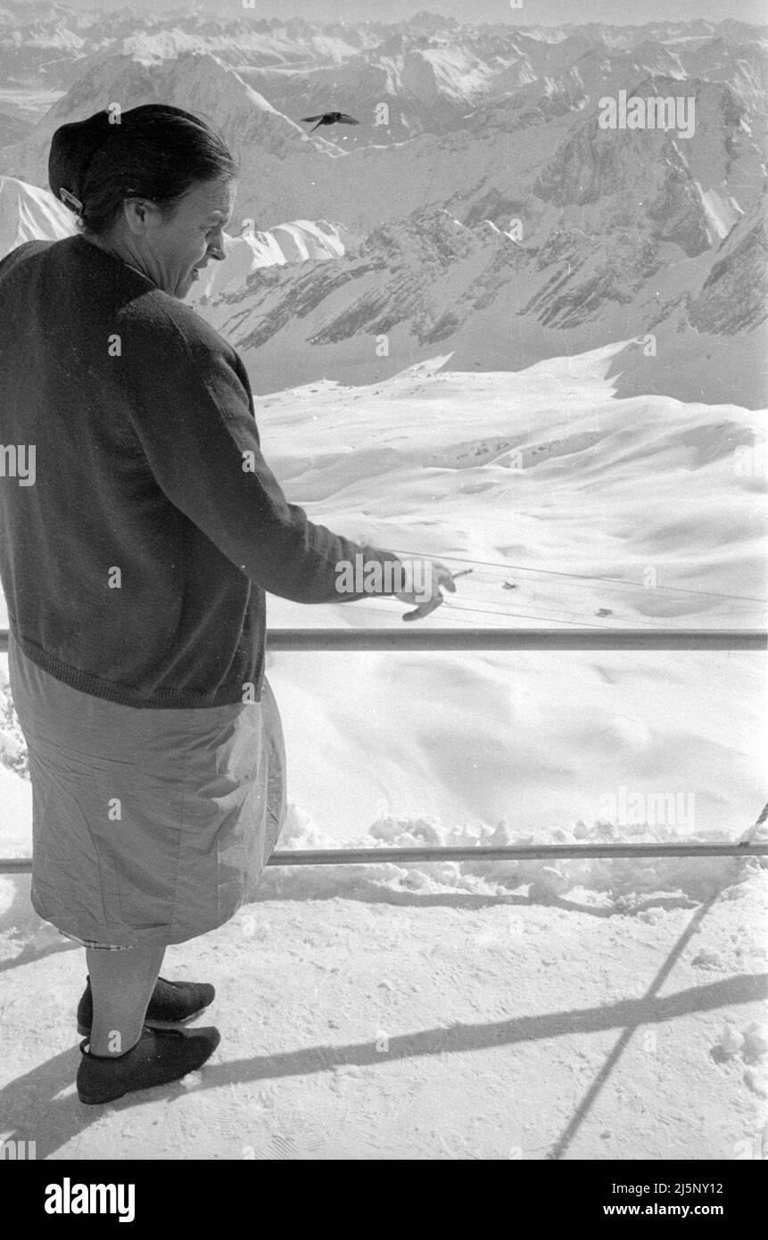 On February 21, 1965, the rope attendant Josef Rimmel propped up on the ...