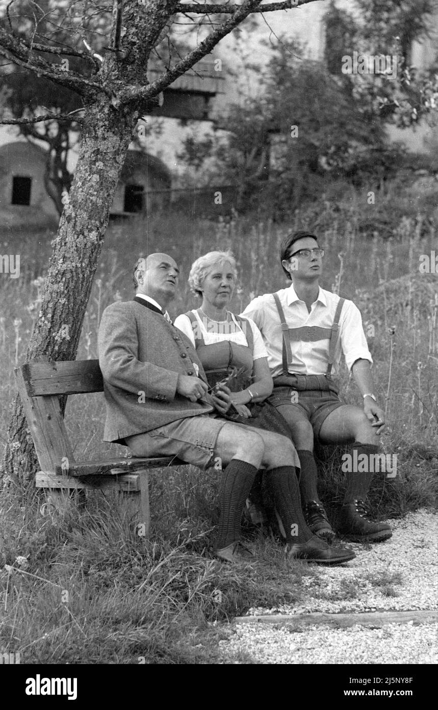 Austrian Chancellor Josef Klaus with wife Erna on vacation in Bad ...