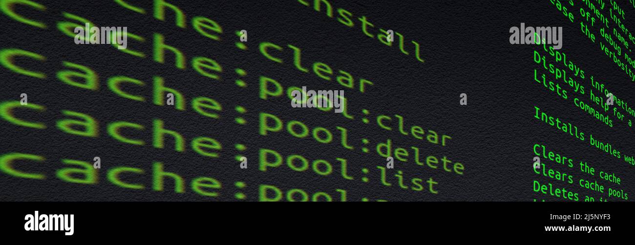 Source code on screen close-up with selective focus. Internet security ...