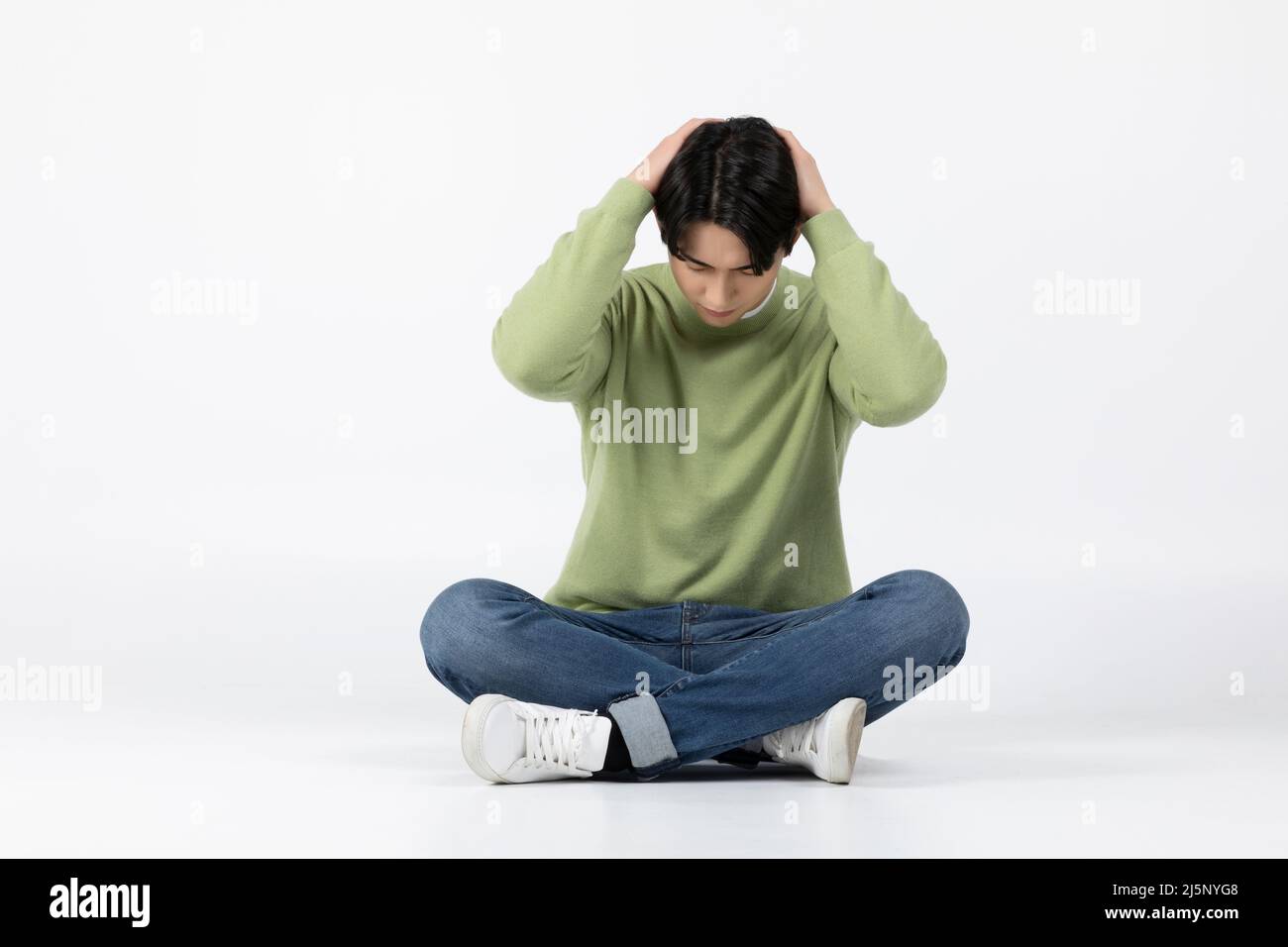 job interview asian korean man frustrated Stock Photo - Alamy