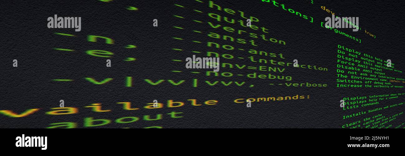 Source code on screen close-up with selective focus. Internet security ...