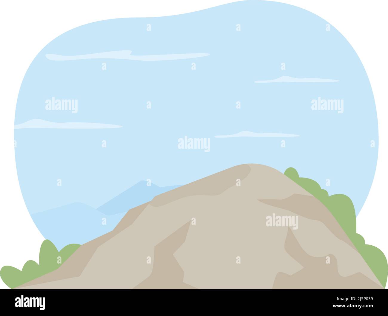 Mountain peak 2D vector isolated illustration Stock Vector Image & Art ...