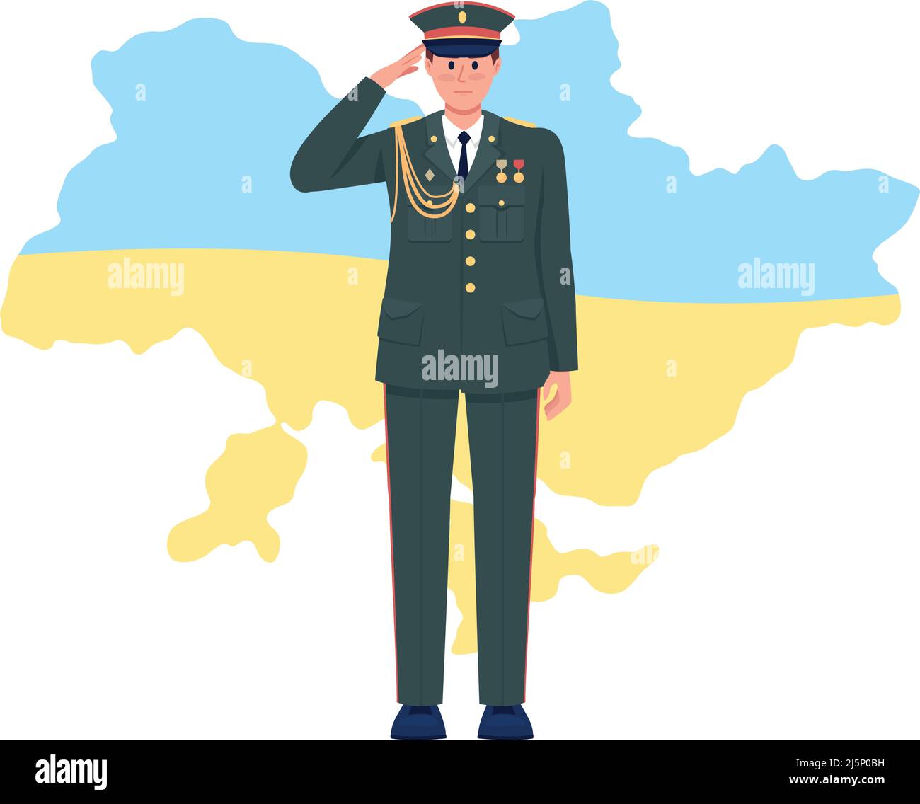 Memory of fallen Ukrainian soldiers 2D vector isolated illustration ...
