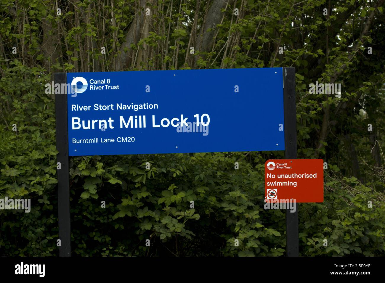Burnt Mill Lock Number 10 Sign River Stort Harlow Essex Stock Photo - Alamy