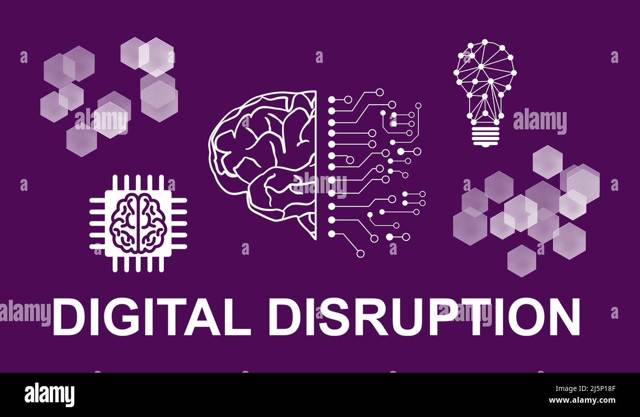 Illustration of a digital disruption concept Stock Photo - Alamy