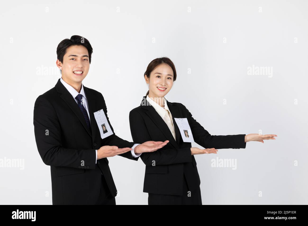 Asian Korean young generations woman and man job interview concept ...