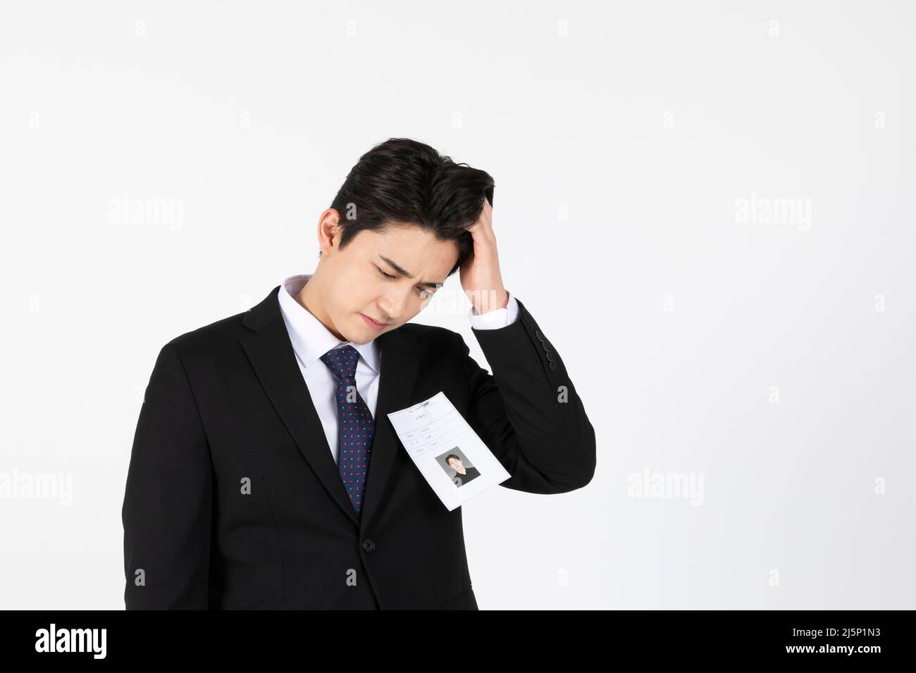 Asian Korean young generations woman and man job interview concept ...