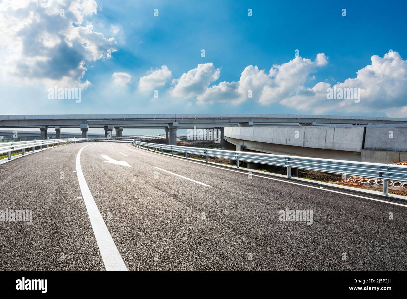 Asphalt highway and beautiful sky cloud landscape. Road and sky cloud ...