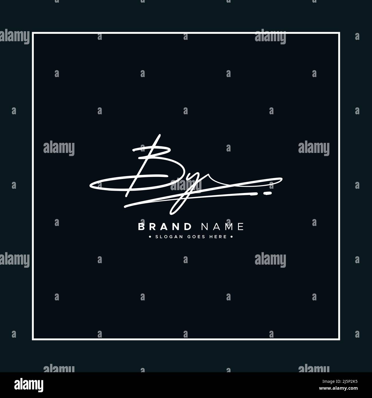 Initial Letter BY Logo, Hand Drawn Signature Logo - Vector Logo ...