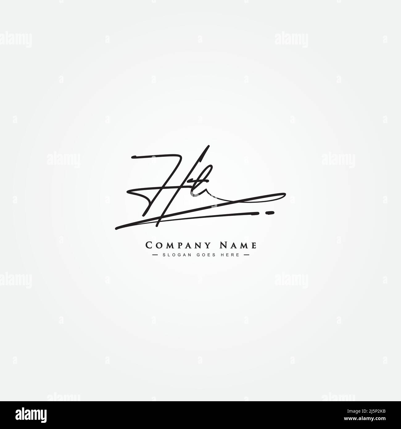 Initial Letter HT Logo - Hand Drawn Signature Style Logo - Vector Logo ...