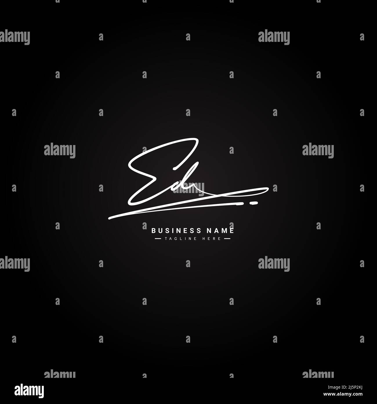 Initial Letter ED Logo - Handwritten Signature Style Logo - Vector Logo ...