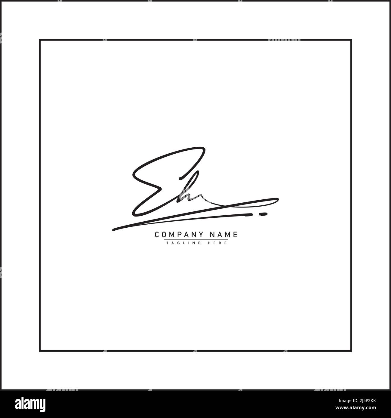 Initial Letter EH Logo - Handwritten Signature Logo - Vector Logo ...