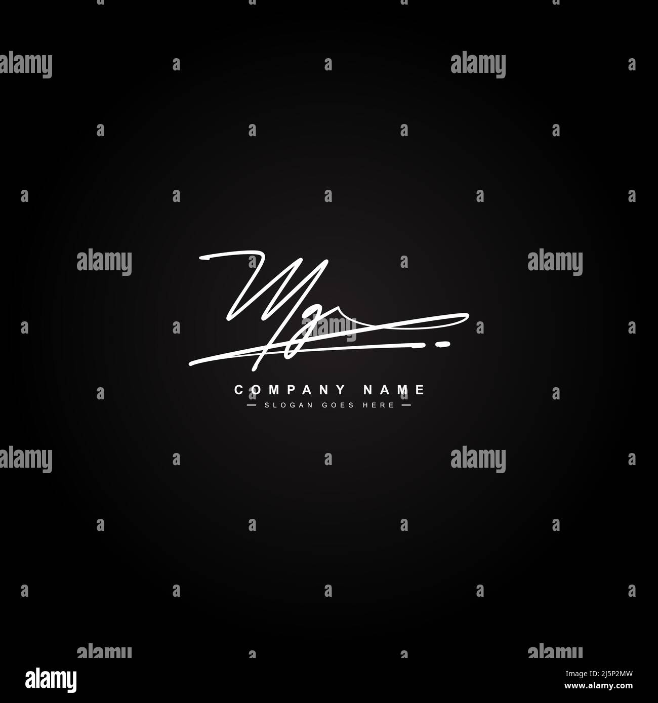 Initial Letter MG Logo - Hand Drawn Signature Style Logo - Vector Logo ...
