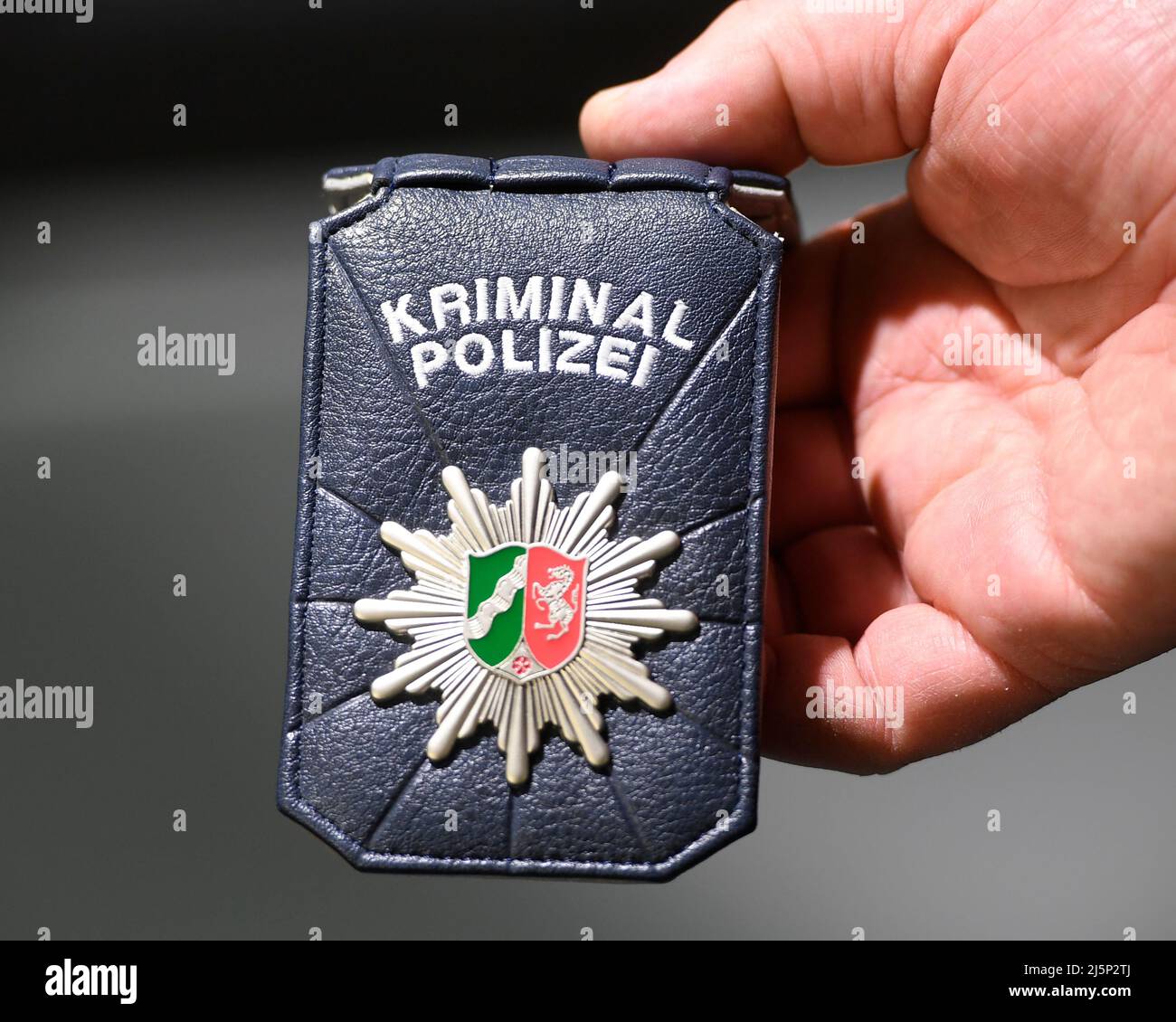Duesseldorf, Germany. 25th Apr, 2022. The new police badge, which will ...