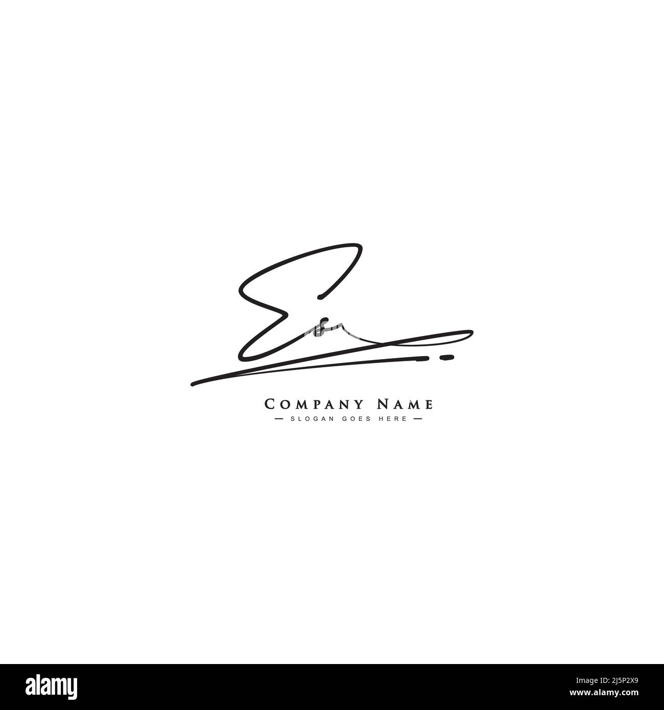 Initial Letter ES Logo - Handwritten Signature Style Logo - Vector Logo Template for Business ...
