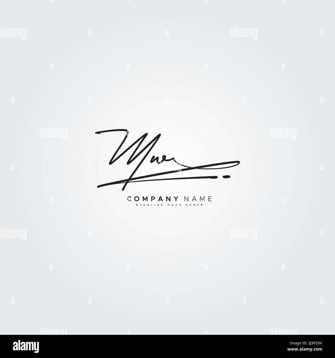 Initial Letter MW Logo - Hand Drawn Signature Logo - Vector Logo ...