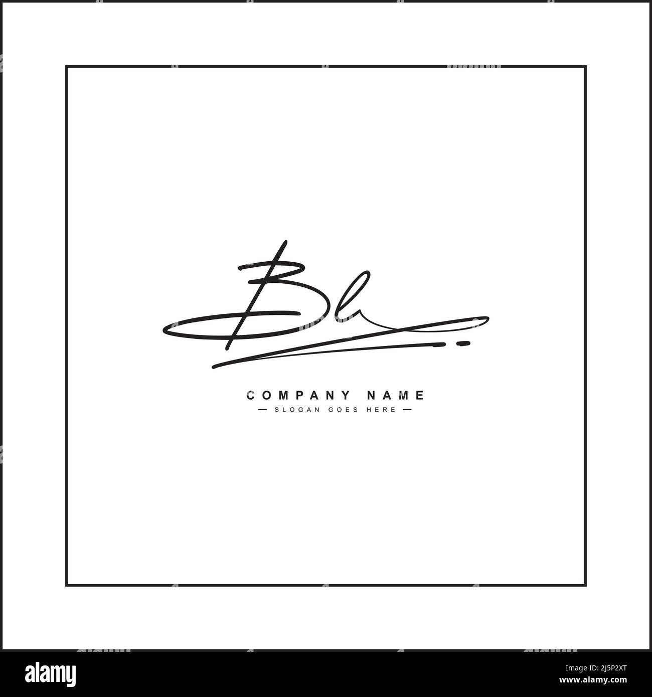 Initial Letter BL Logo - Hand Drawn Signature Logo - Vector Logo ...