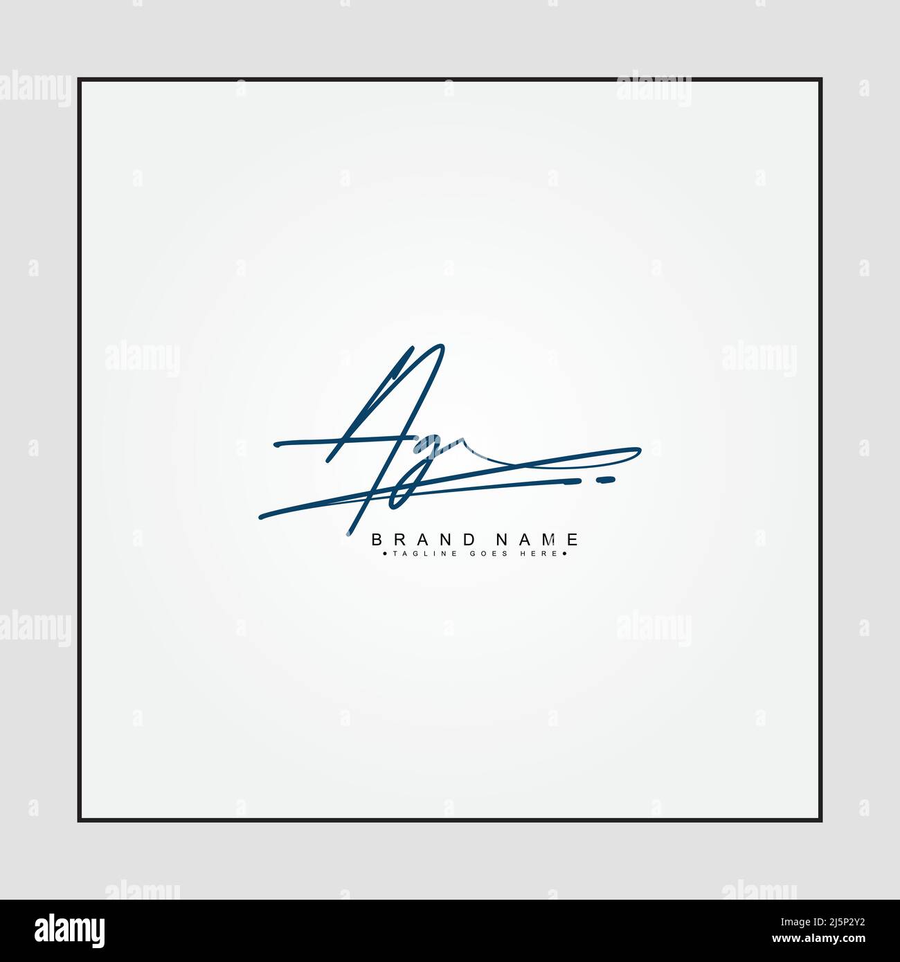 Initial Letter AG Logo - Hand Drawn Signature Logo - Vector Logo ...