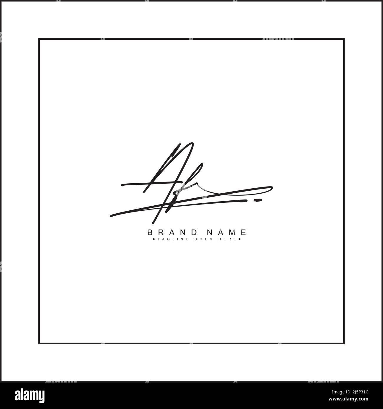 Initial Letter AF Logo - Handwritten Signature Style Logo - Vector Logo ...