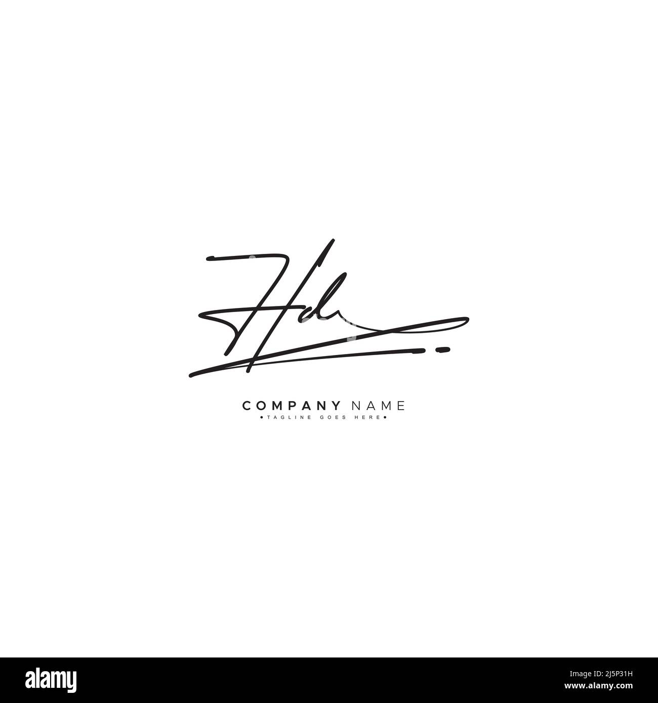 Initial Letter HD Logo - Hand Drawn Signature Style Logo - Vector Logo Template for Business ...