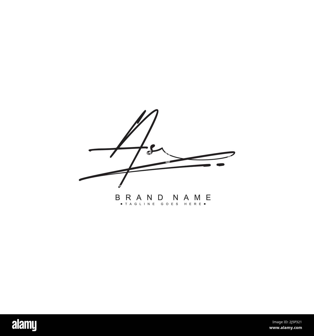 Initial Letter AS Logo - Hand Drawn Signature Style Logo - Vector Logo ...