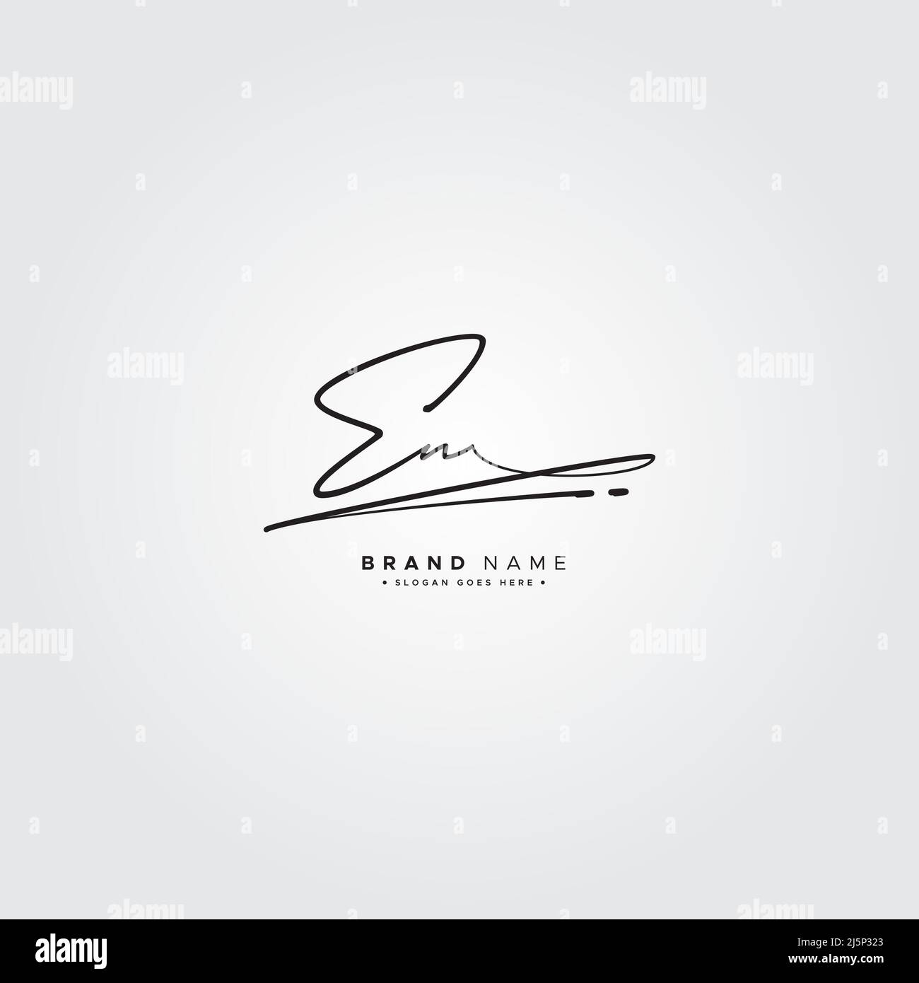 Initial Letter EN Logo - Hand Drawn Signature Logo - Vector Logo ...