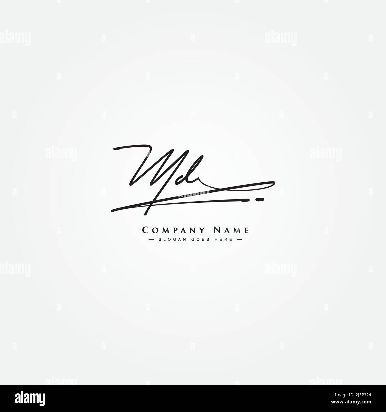 Initial Letter Md Logo Handwritten Signature Style Logo Vector Logo Template For Business