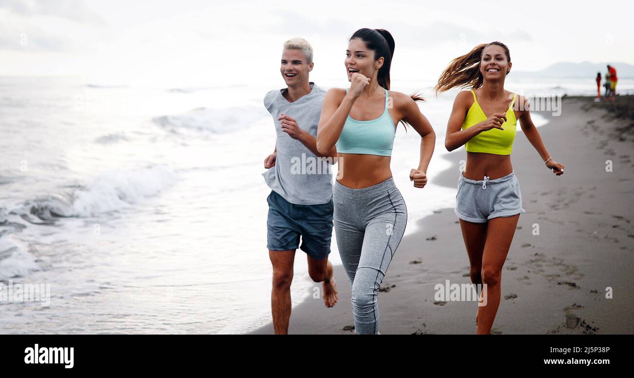 Athlete woman group running on hi-res stock photography and images - Alamy