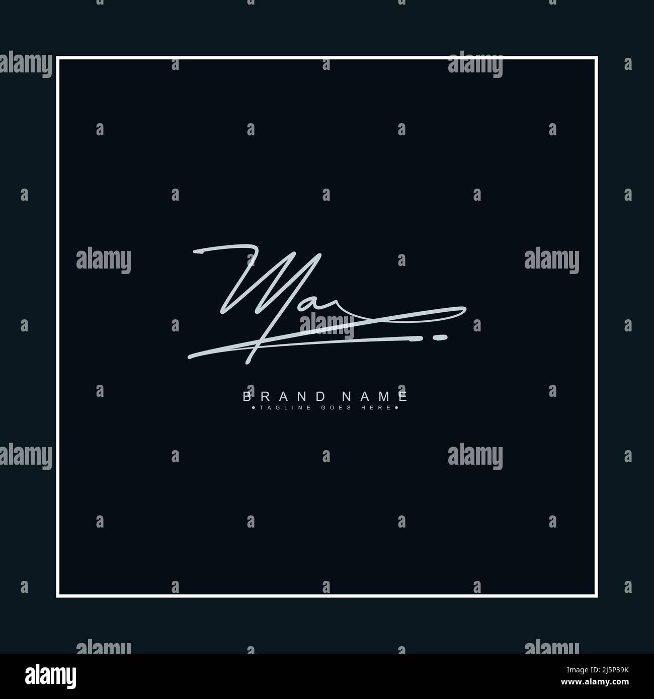 Initial Letter MA Logo - Handwritten Signature Style Logo - Vector Logo ...